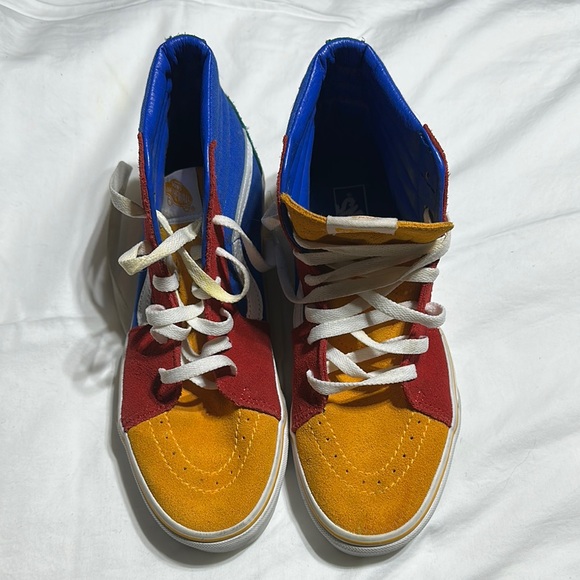 Vans | Shoes | Vans Red And Yellow Sneakers Hightop Suede | Poshmark